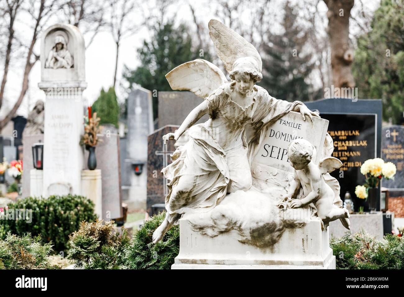 Figure of angel as a symbol of Grief and sorrow in the old medieval ...