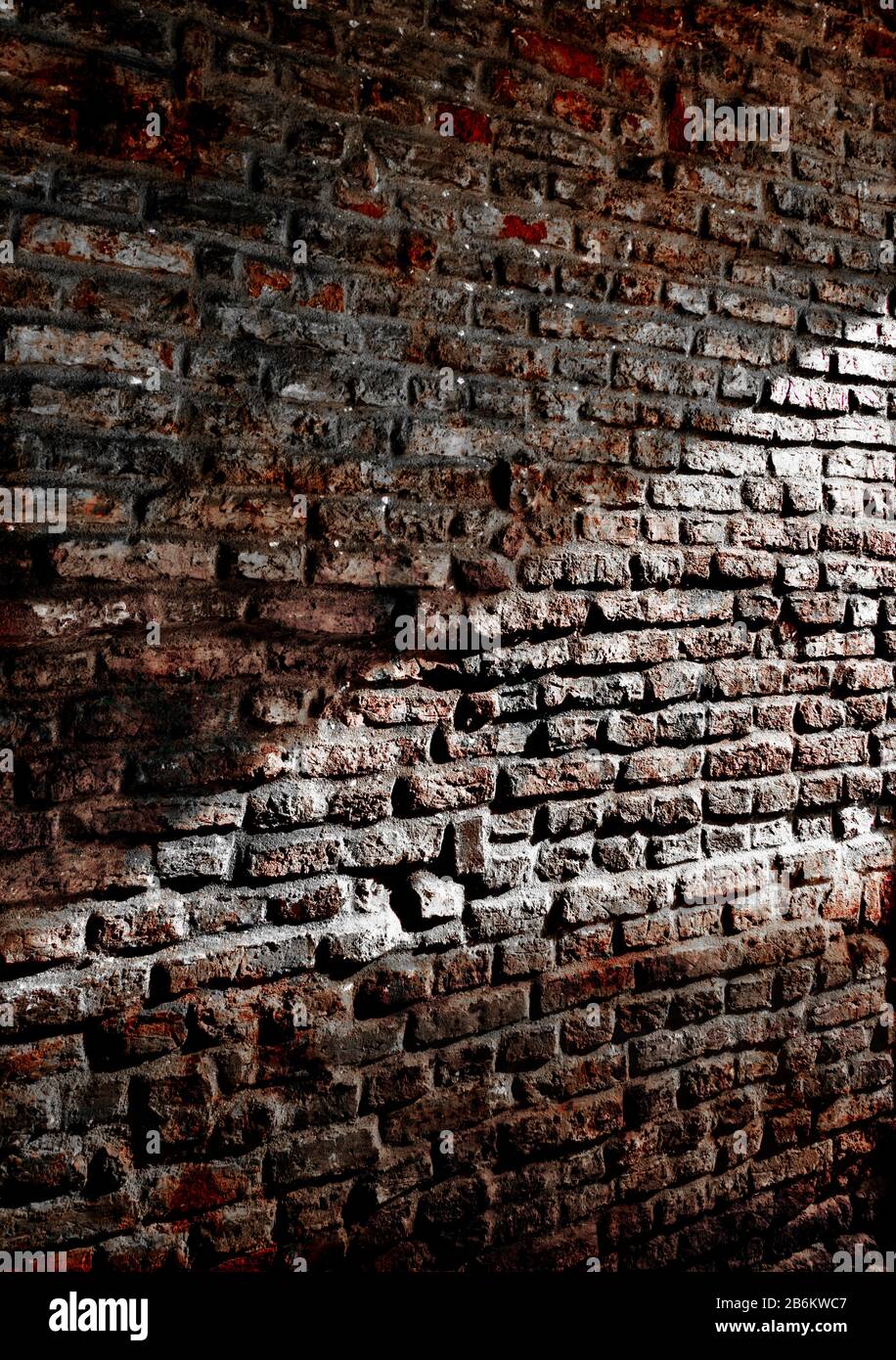 damage worn brick wall kings lynn norfolk england Stock Photo - Alamy