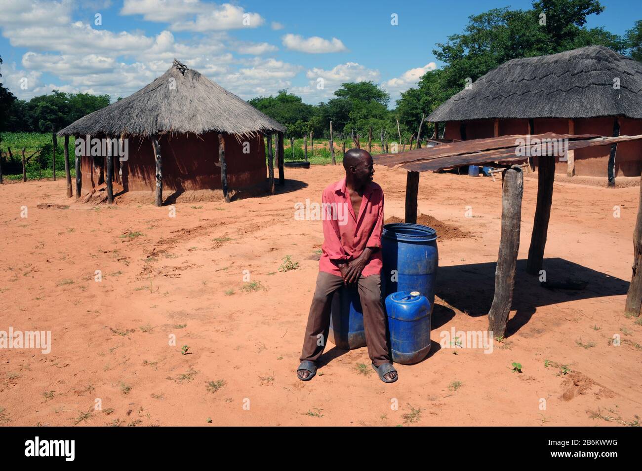 Everyday life in a village belonging to the Matabele ethnic group ...