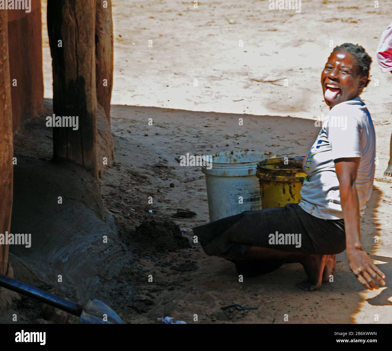 Everyday life in a village belonging to the Matabele ethnic group ...