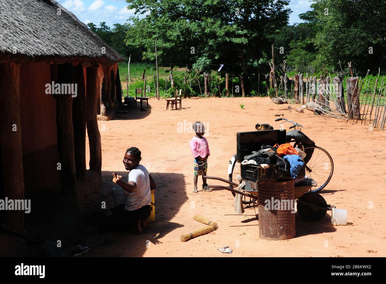 Everyday life in a village belonging to the Matabele ethnic group ...