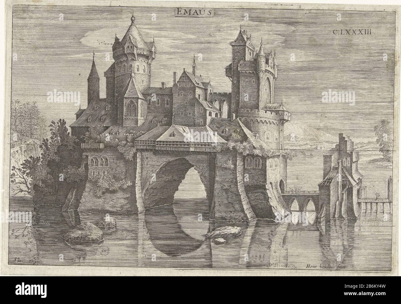 View of the biblical village of Emmaus, represented as a landlocked ...