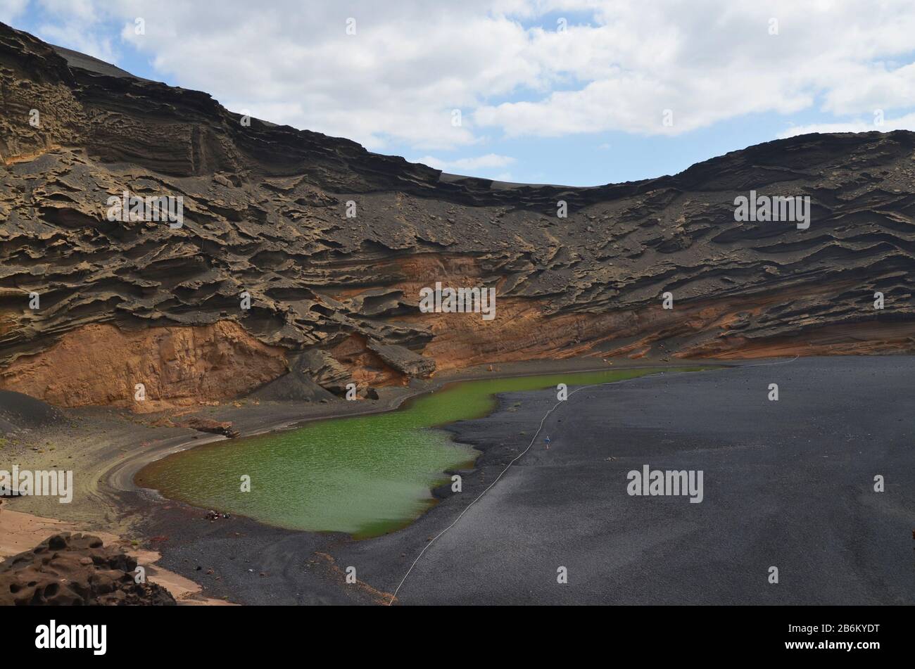 Volcano crater with blue lake Stock Photo - Alamy