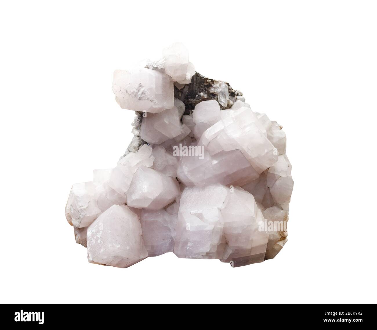 Big white calcite mineral isolated on the white background Stock Photo ...