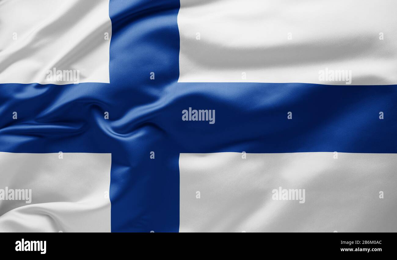 Waving national flag of Finland Stock Photo - Alamy