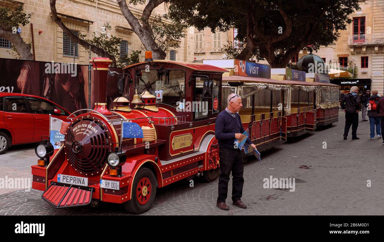Malta fun trains in city hi-res stock photography and images - Alamy