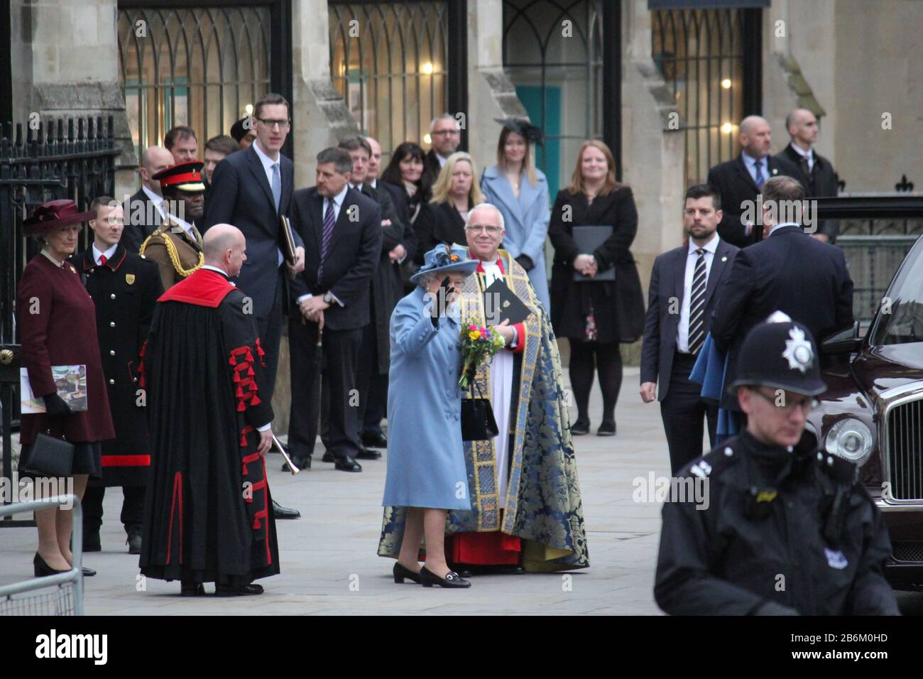 London, UK - 09/03/2020: Queen Elizabeth II attends Commonwealth Day ...