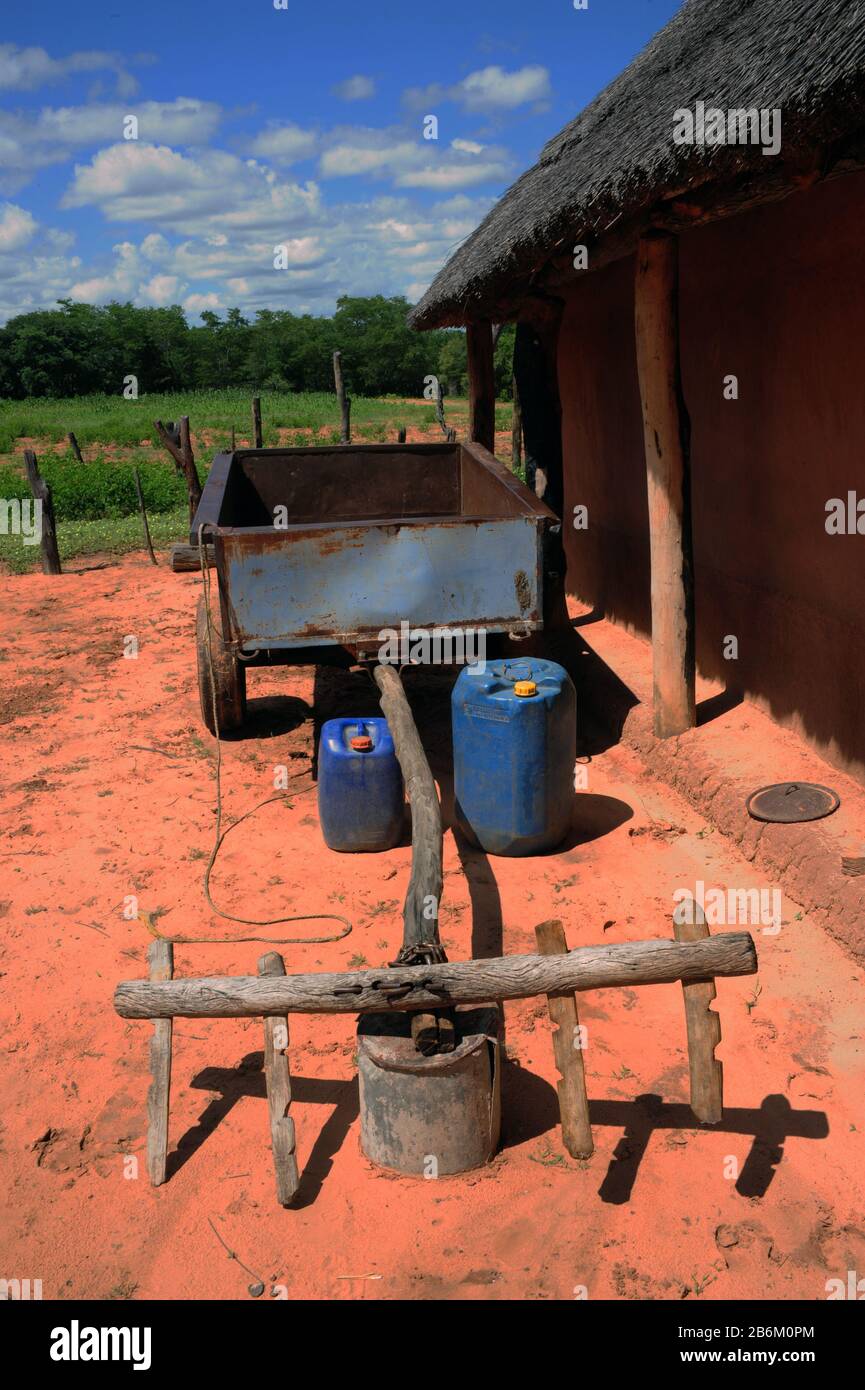 Everyday life in a village belonging to the Matabele ethnic group ...