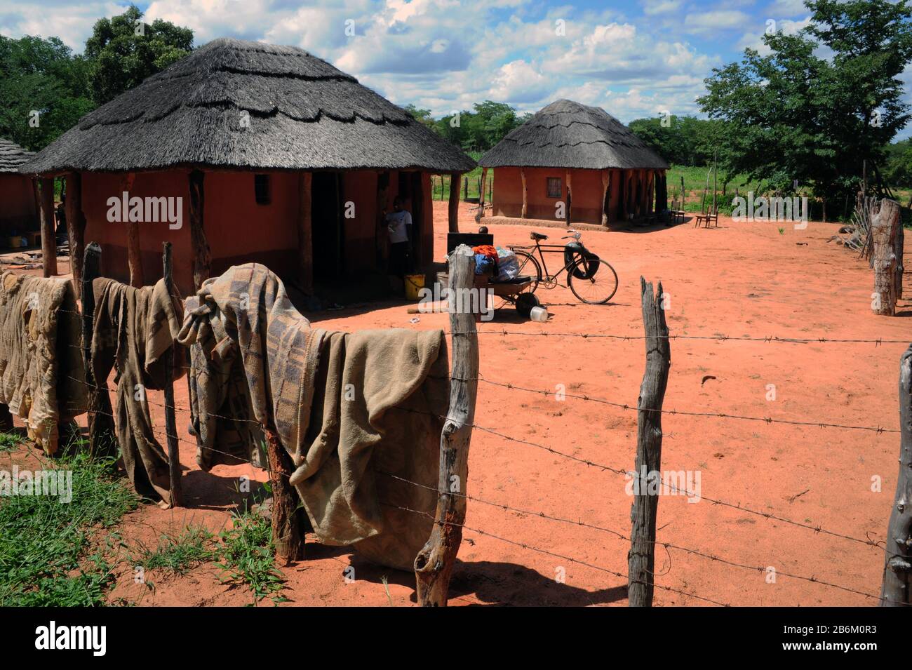 Everyday life in a village belonging to the Matabele ethnic group ...