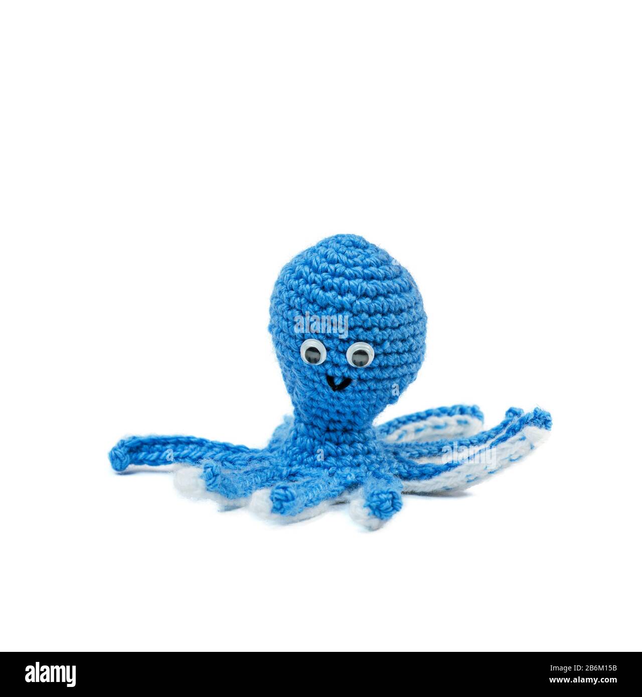 handmade knitting octopus toy isolated on a white background Stock ...