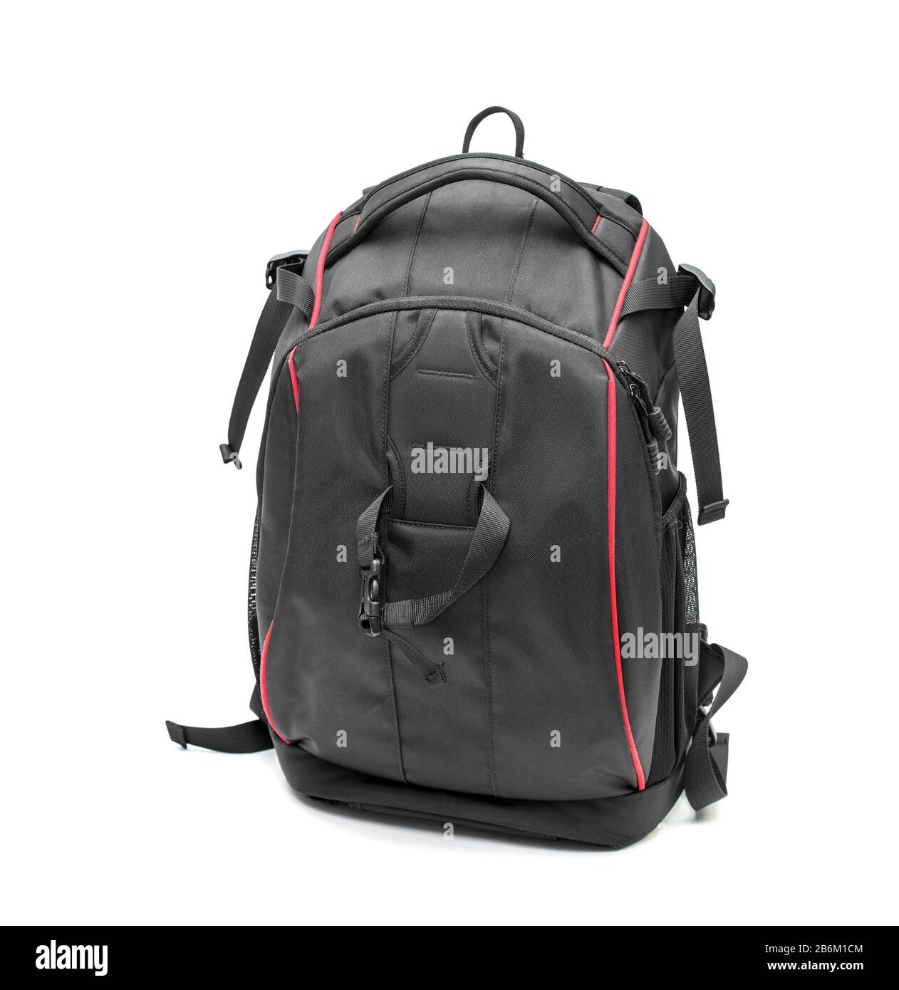Backpack in black color isolated on a white background Stock Photo - Alamy