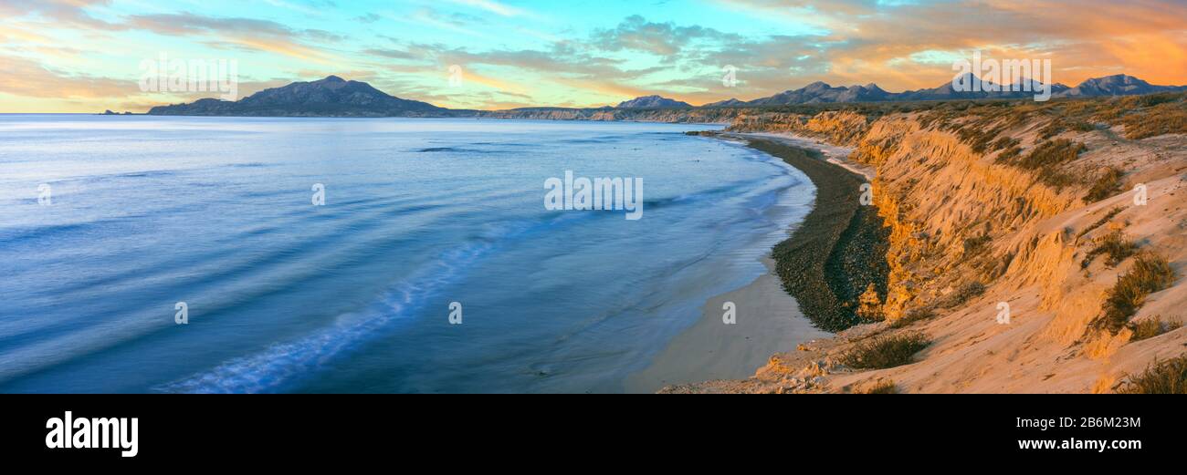 View of coastline, Cabo Pulmo National Marine Park, Baja California Sur ...
