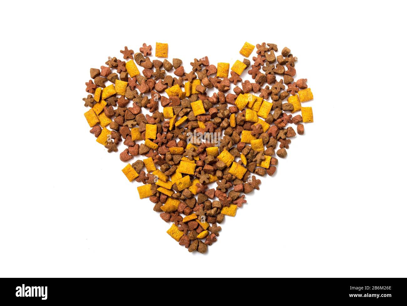 heart shape of dry pet food Stock Photo - Alamy