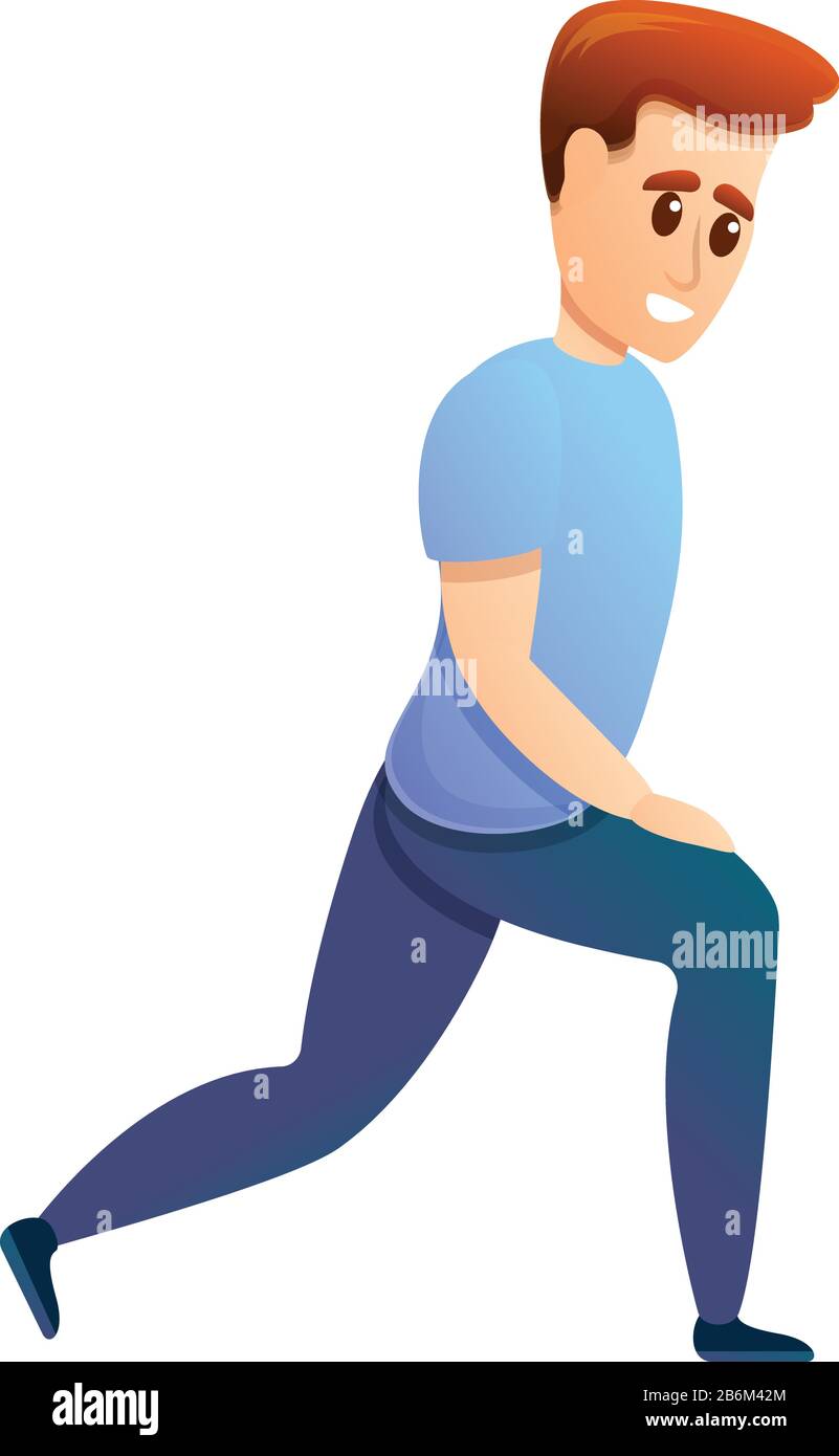 Boy make morning exercise icon. Cartoon of boy make morning exercise ...