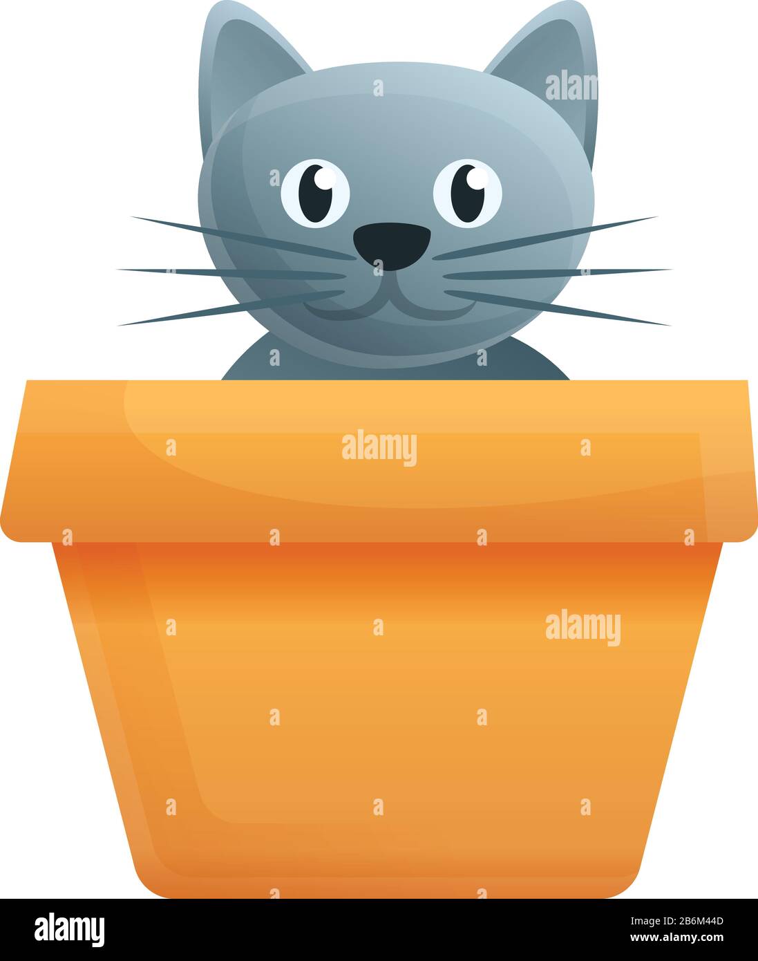Homeless cat in box icon. Cartoon of homeless cat in box vector icon ...