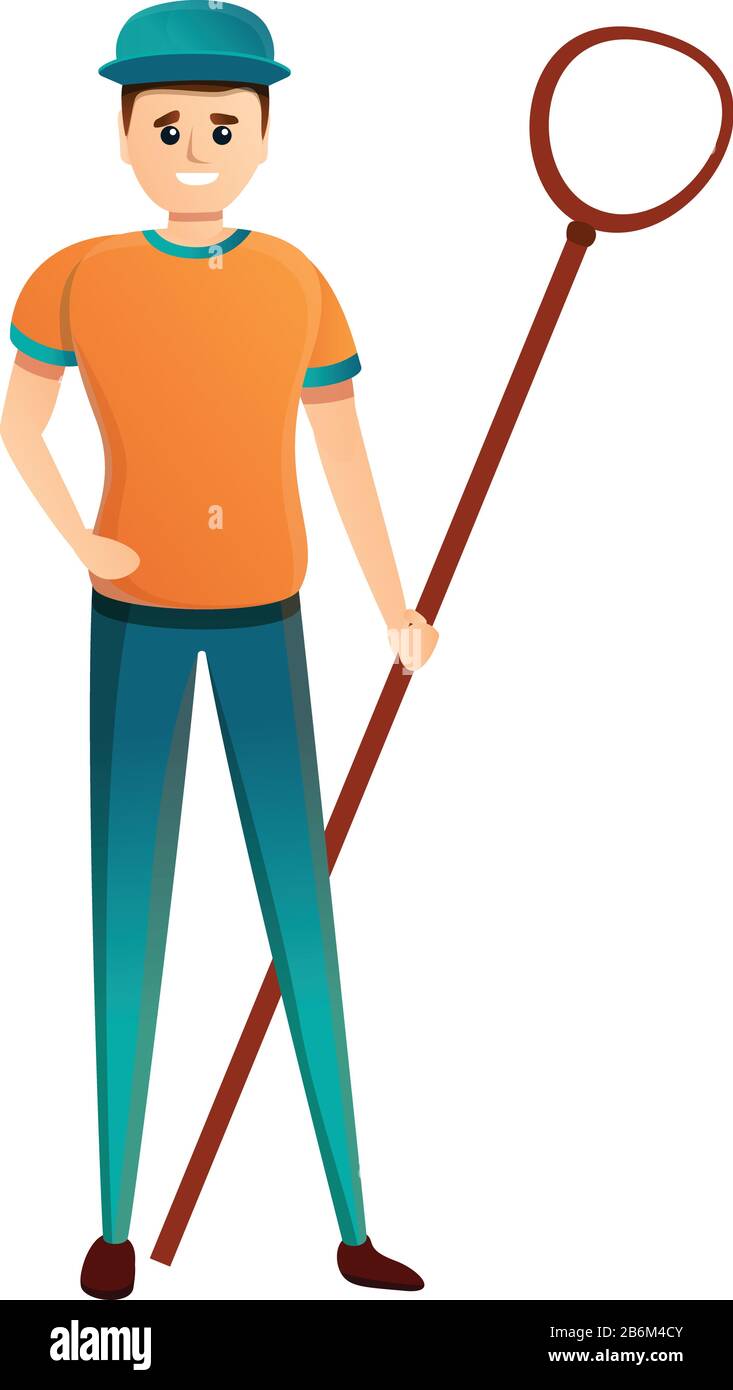 Animal shelter catch man icon. Cartoon of animal shelter catch man ...