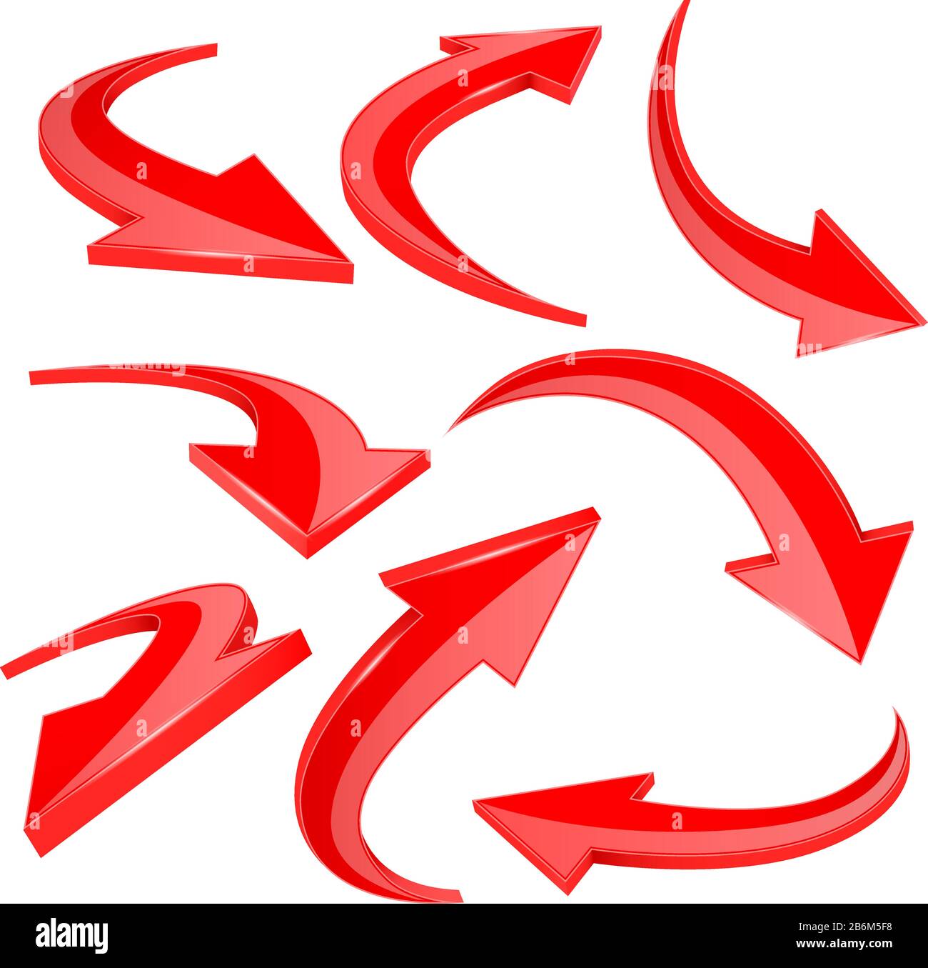 3d red curved arrow shadow Stock Vector Images - Alamy