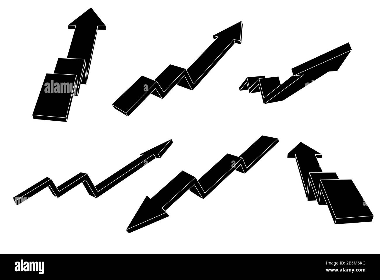 Financial indication arrows. Up black flat signs Stock Vector Image ...