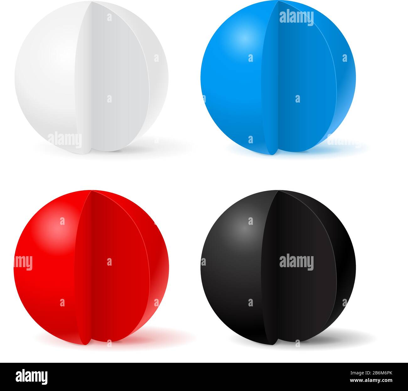 Colored sphere with cut out piece. Set of templates Stock Vector Image ...