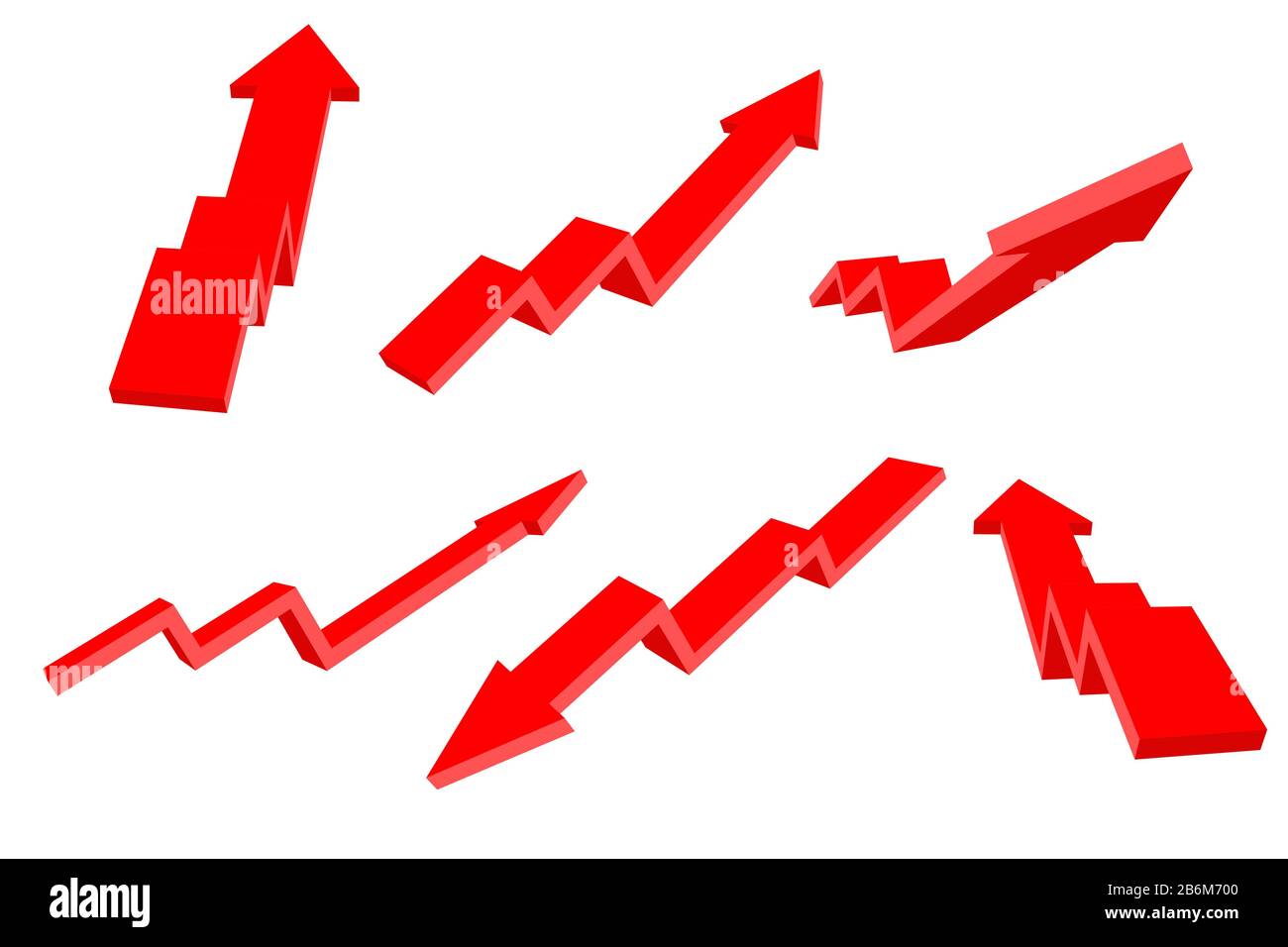 Financial arrows. Up and down red 3d signs Stock Vector Image & Art - Alamy
