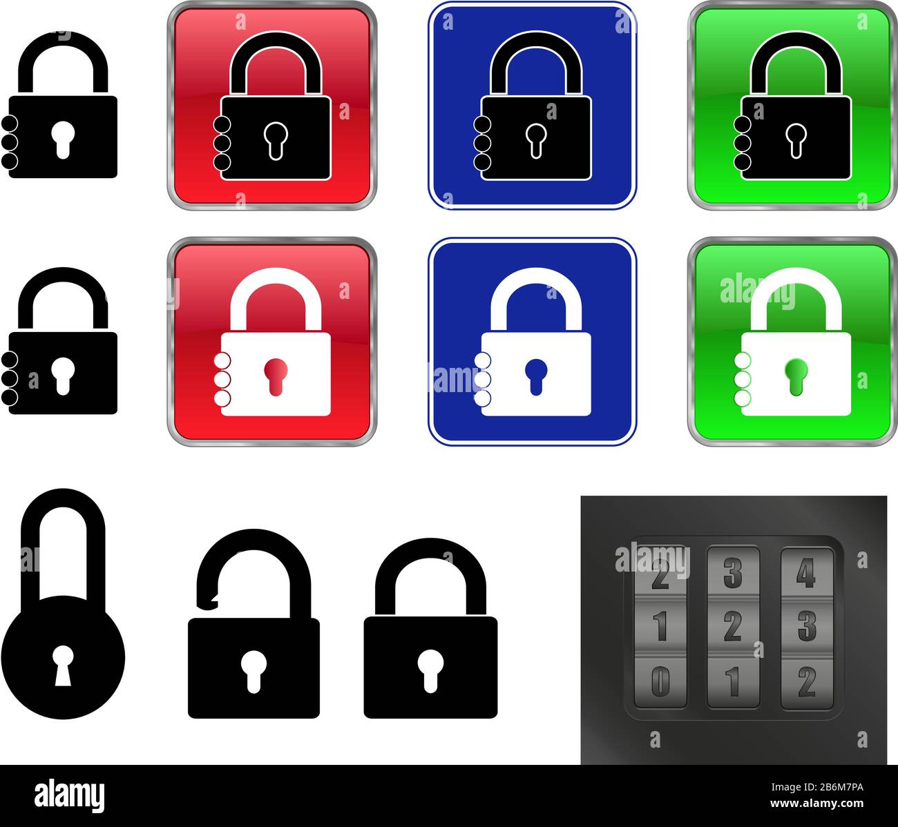 Number combination locks Stock Vector Images - Alamy