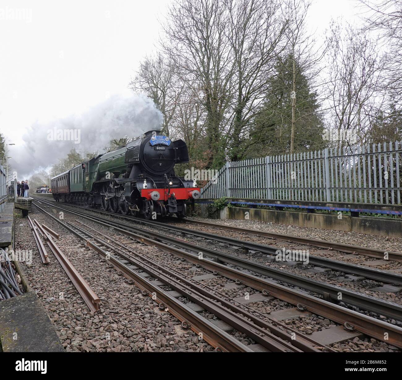 Flying Scotsman at Ash Vale Station, Surrey -1 Stock Photo - Alamy