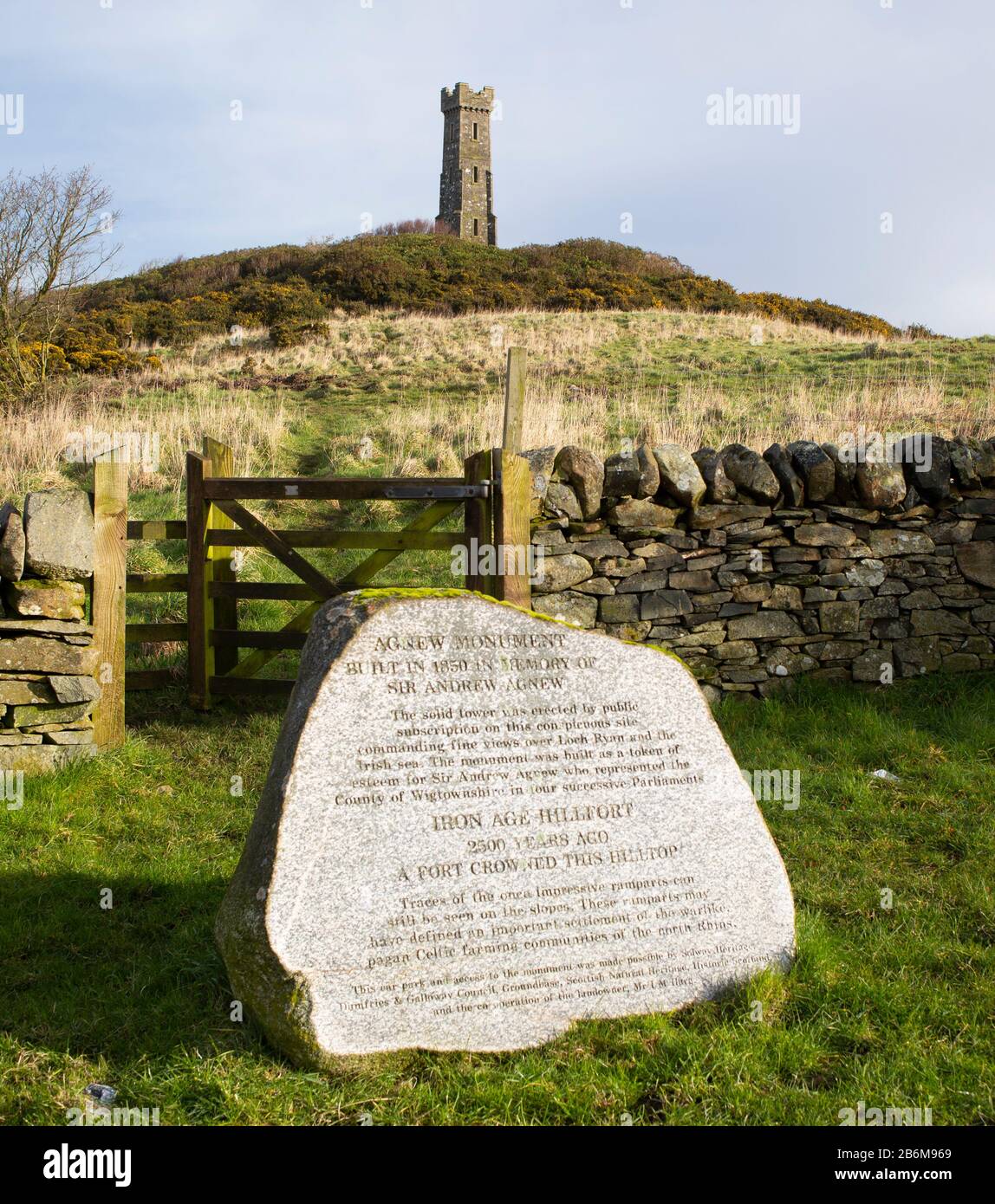 A castellated tower on top of Tor of Craigoch (Iron Age Hill Fort ...