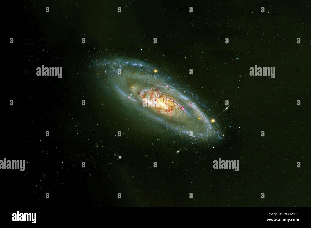 Blue galaxy in deep space. Elements of this image were furnished by ...