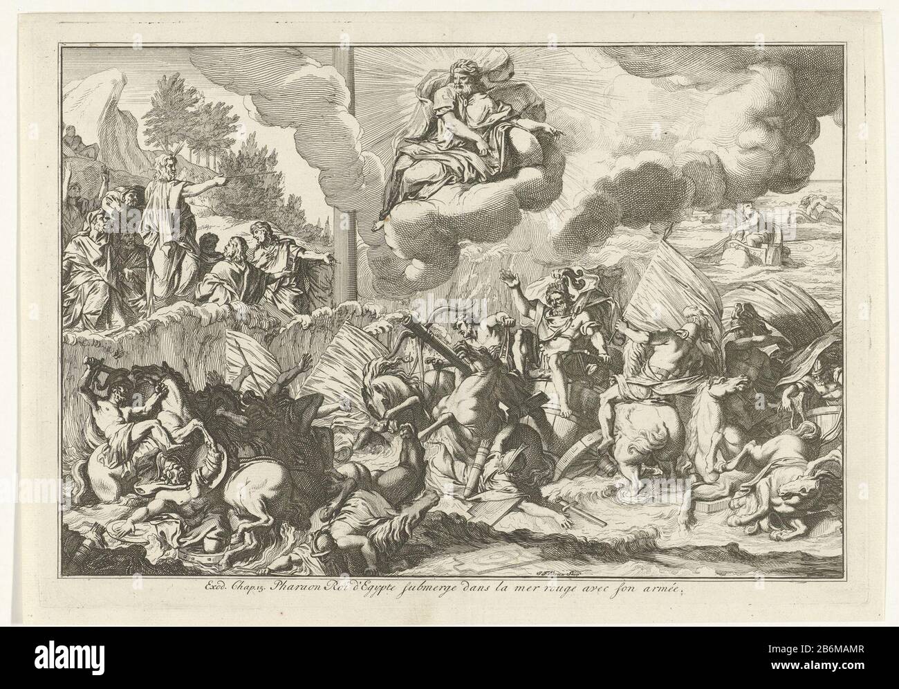 Farao's leger verdrinkt in de Rode Zee Left is Moses surrounded by ...