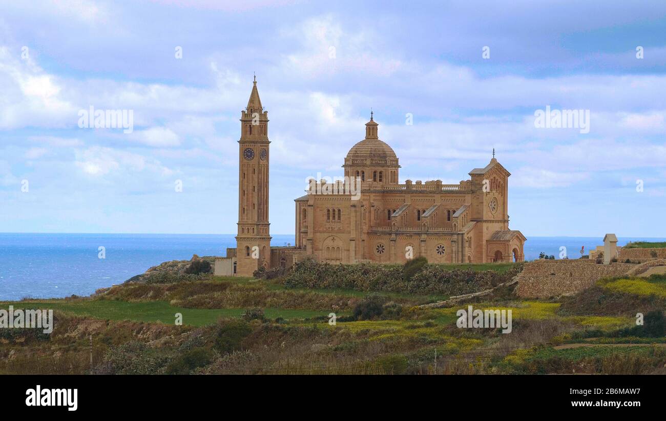 Famous Ta Pinu Shrine - a popular church on the Island of Gozo Stock ...