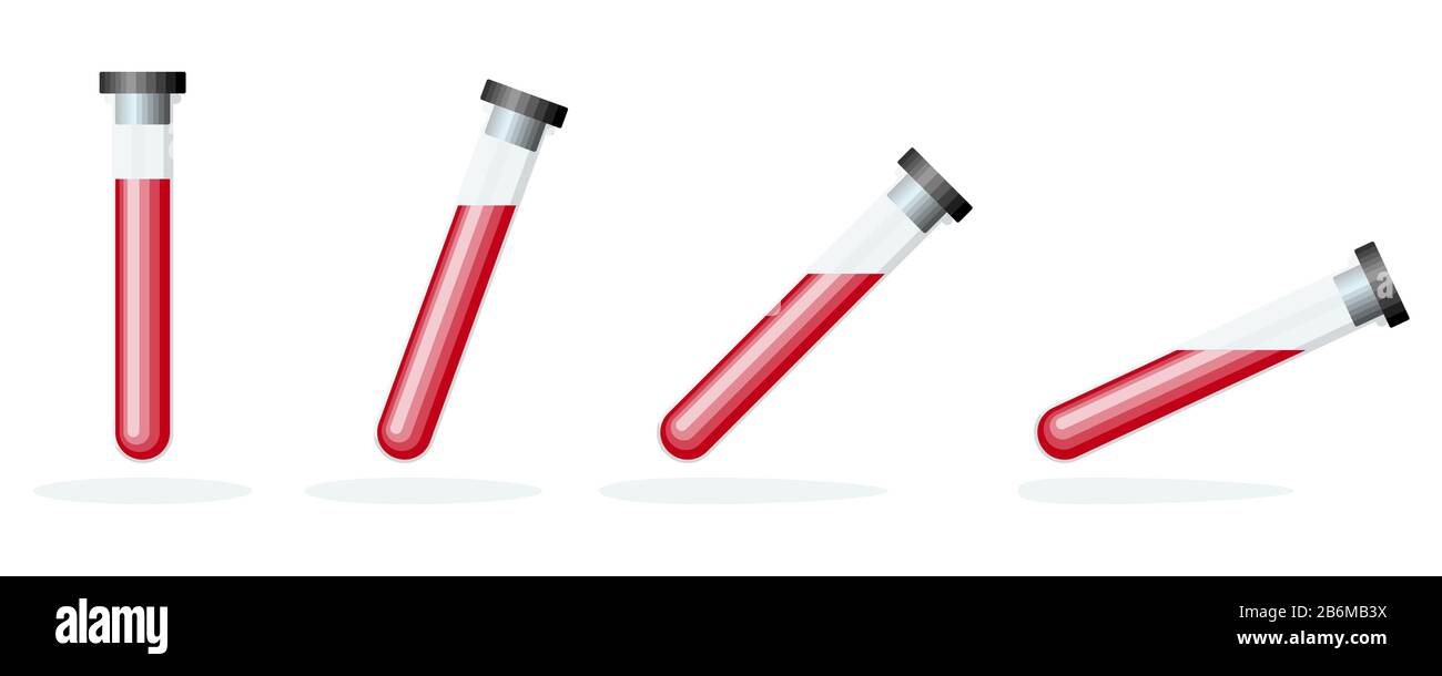 Blood test icon. Blood samples in a glass test tubes. Vector icons ...