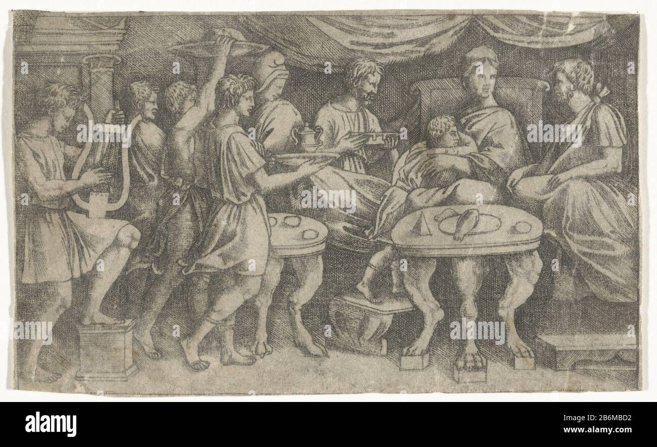 Feestmaal van Dido en Aeneas en Cupido vermomd als Ascanius Fragment of ...