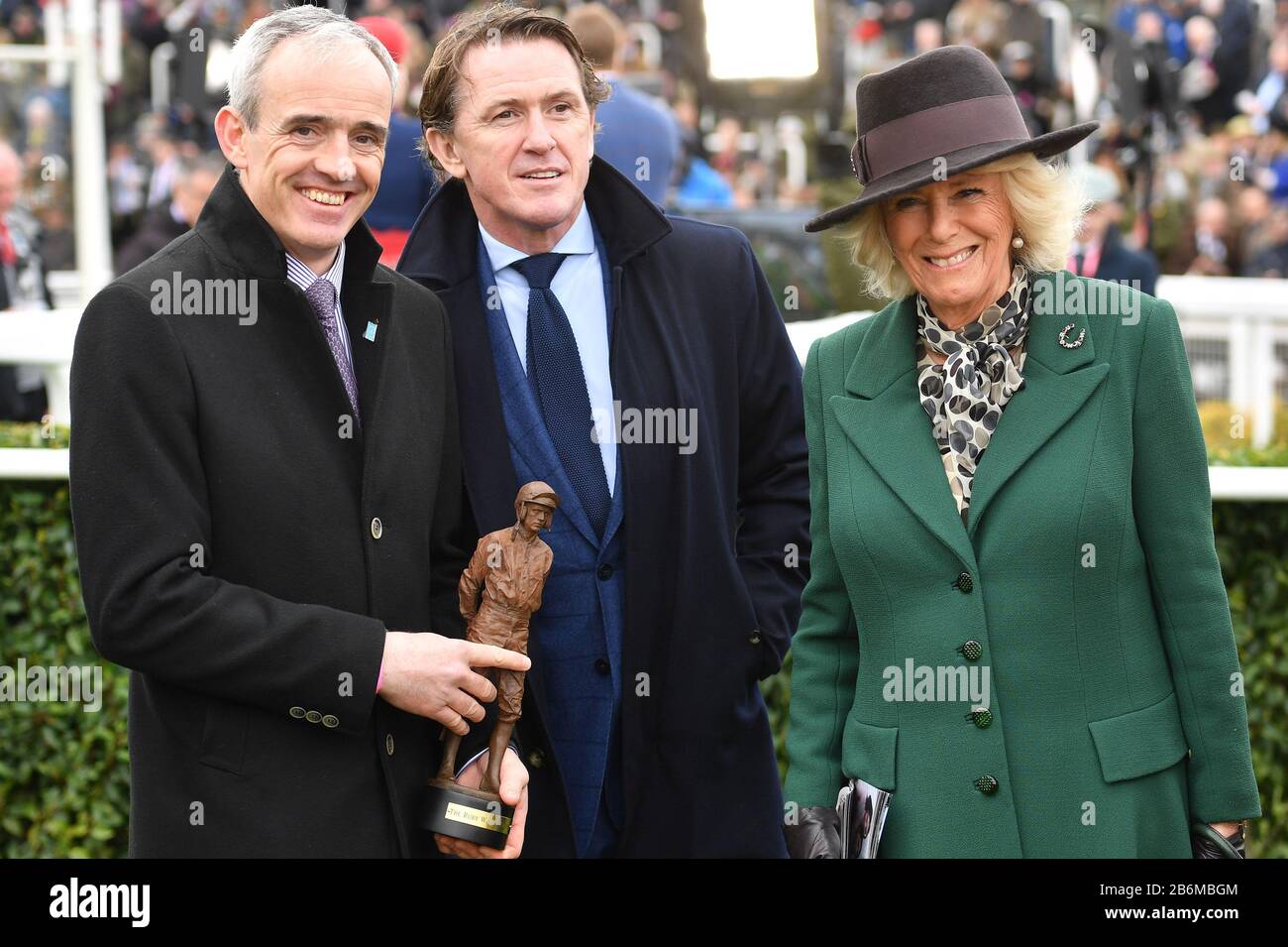 Ruby Walsh (left) and AP McCoy with the Duchess of Cornwall as she ...