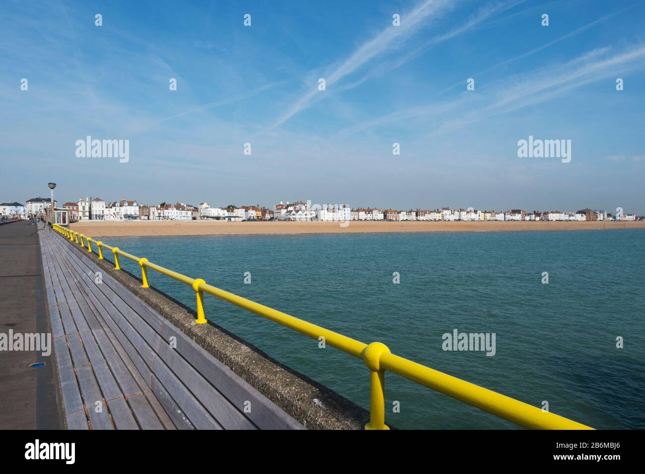 View of the seafront from the pier built in the 1950s at Deal, Kent, UK ...