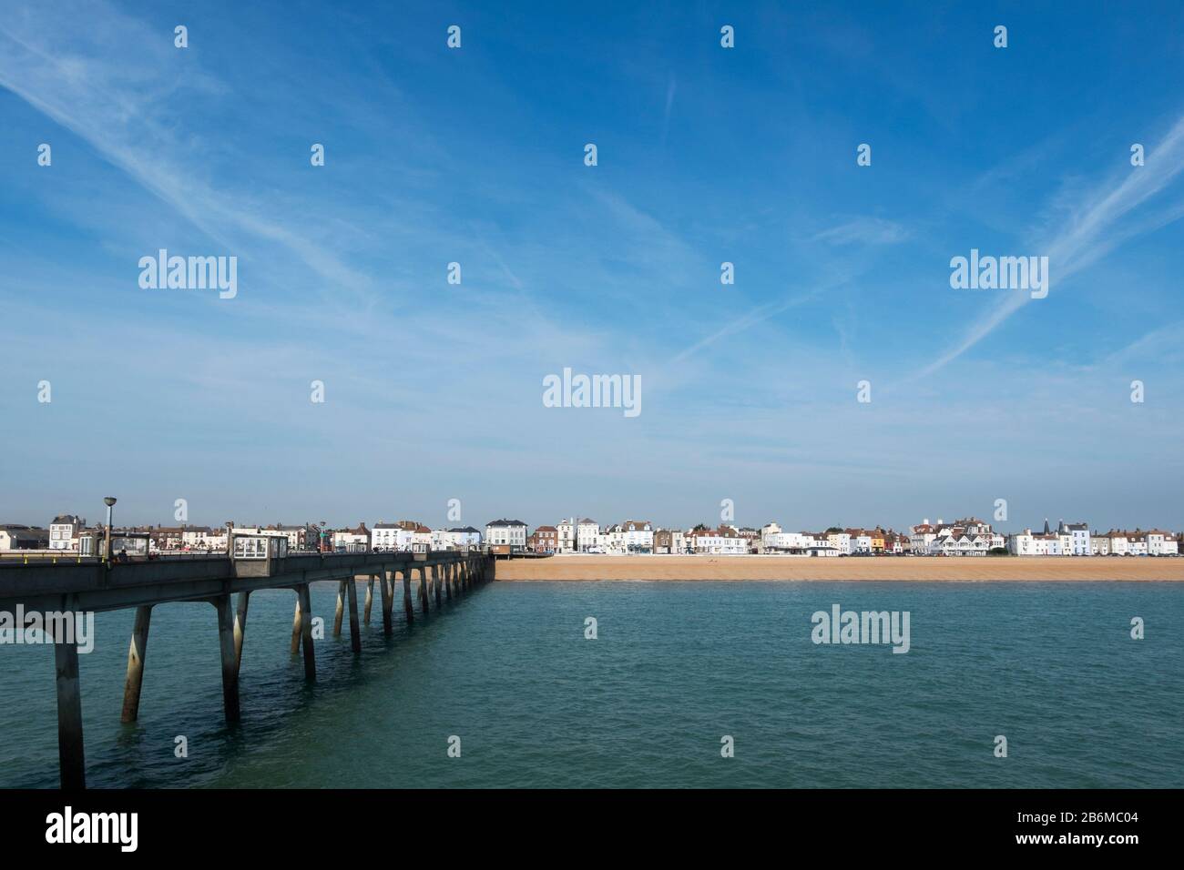 View of the seafront from the pier built in the 1950s at Deal, Kent, UK ...