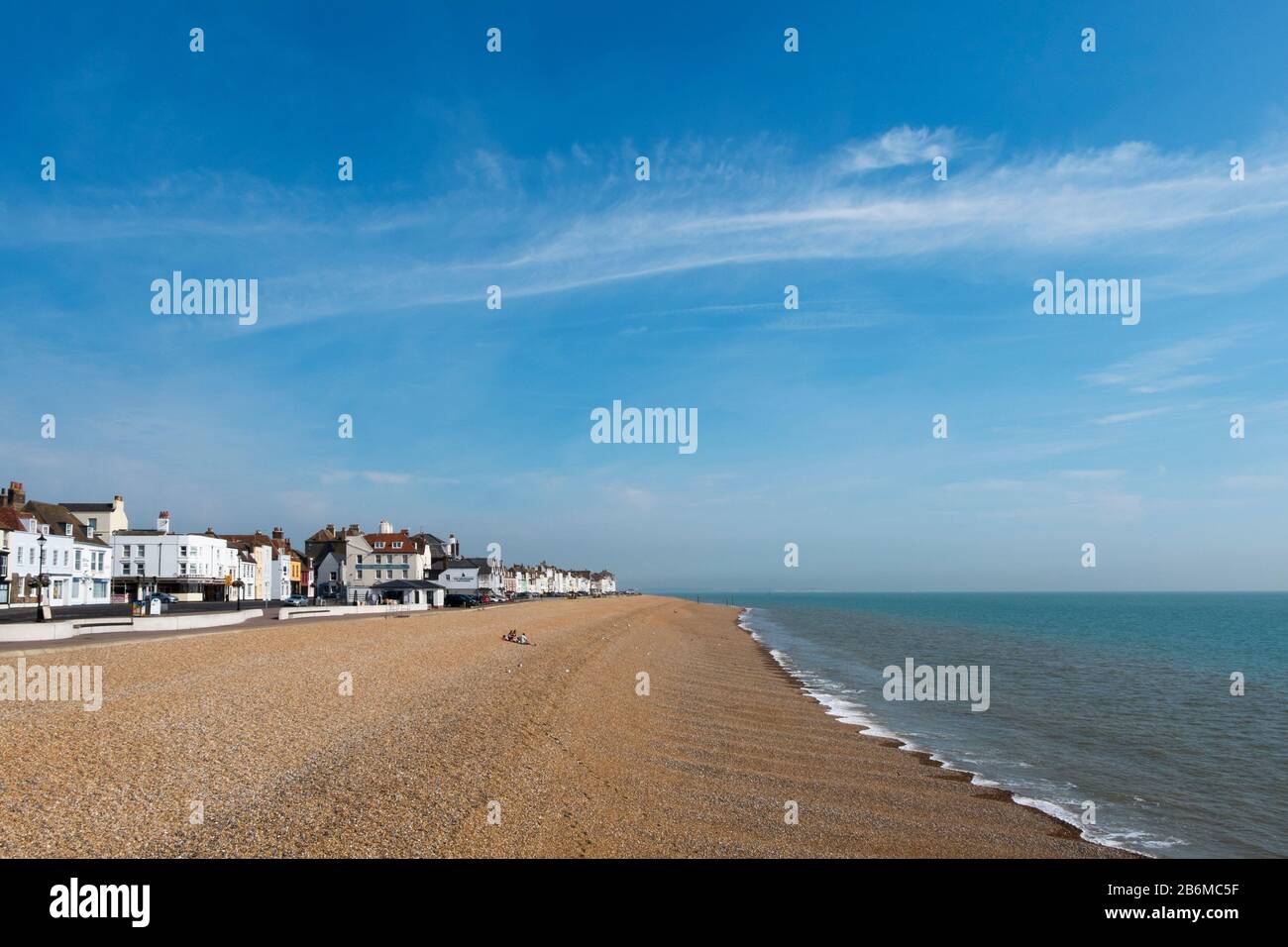 View of the seafront from the pier built in the 1950s at Deal, Kent, UK ...