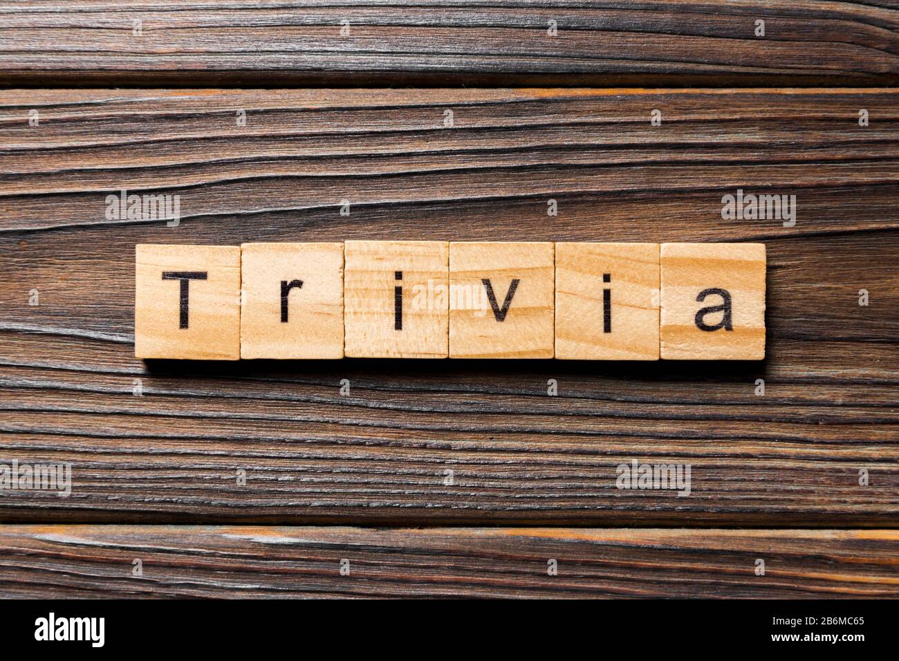 trivia word written on wood block. trivia text on table, concept Stock ...