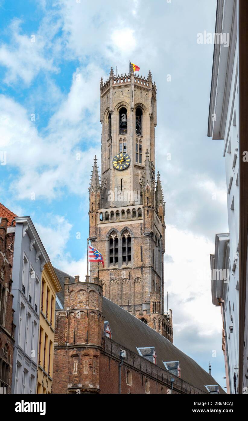The belfry of Bruges or Belfort, is a medieval bell tower in the ...
