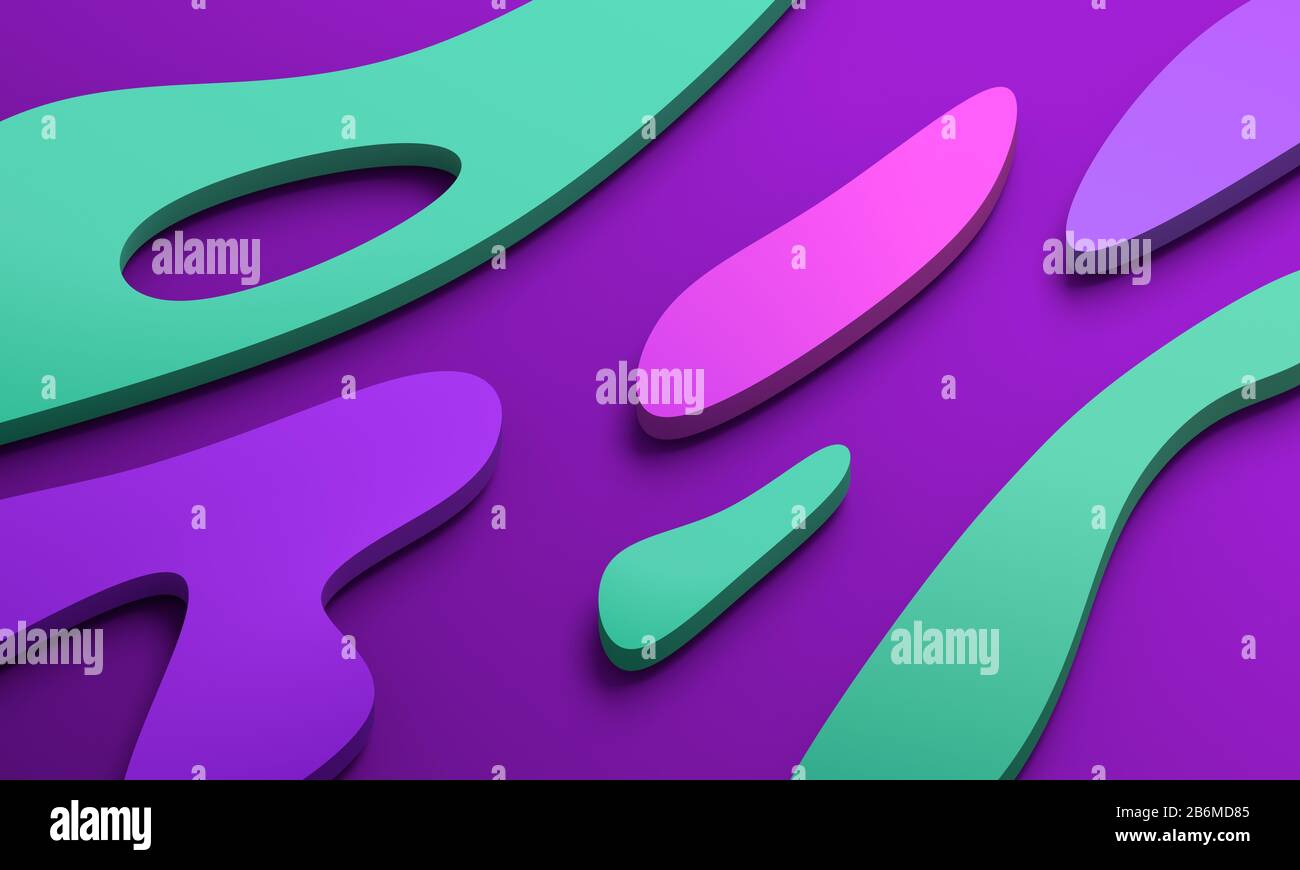 Abstract 3d render, modern background design with organic shapes Stock ...