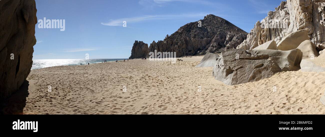 View of beach with rocks, Cabo San Lucas, Mexico Stock Photo - Alamy