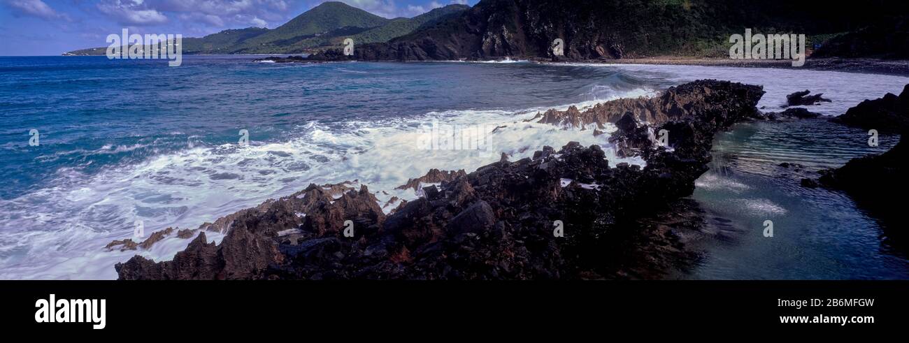 View of sea and waves, Caribbean Stock Photo - Alamy