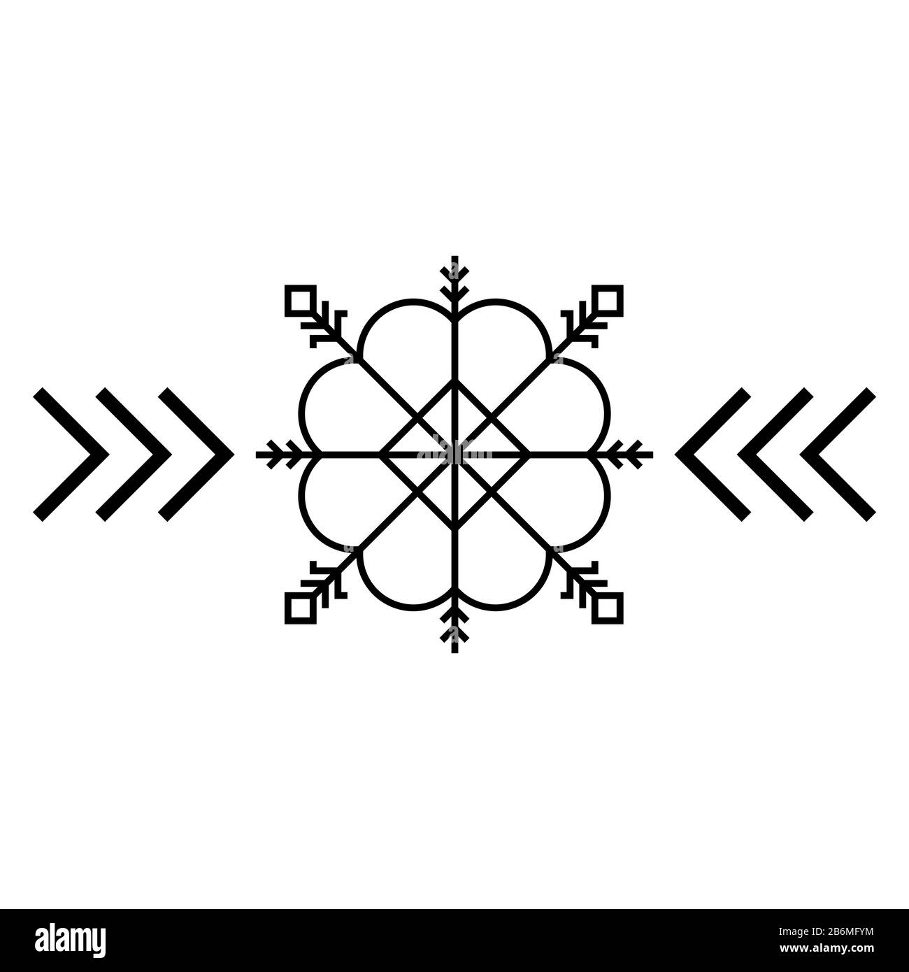 Old baltic Sun sign. Folk star or flower symbol Stock Vector Image ...