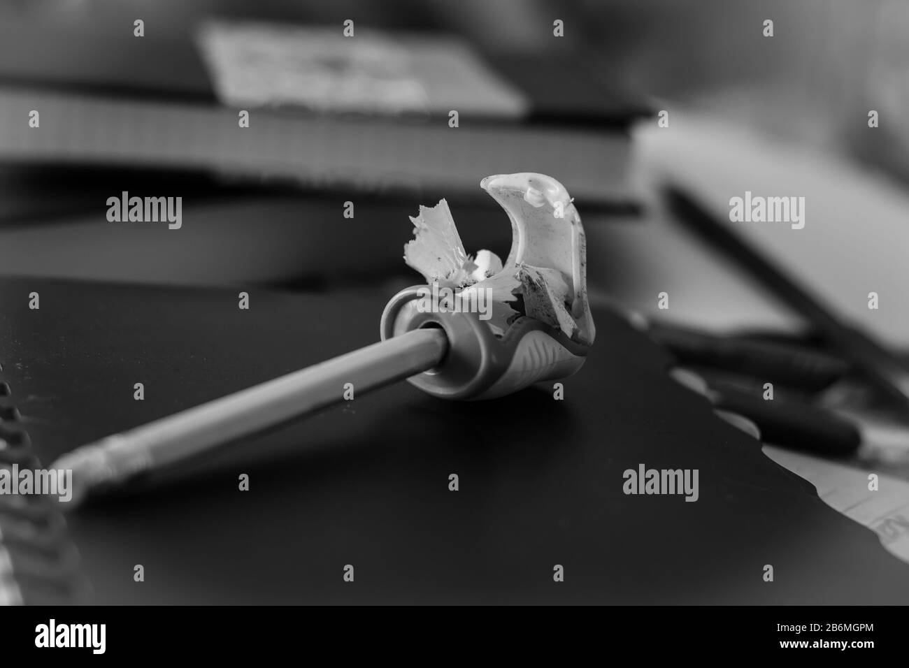 Shavings from the pencil Black and White Stock Photos & Images - Alamy