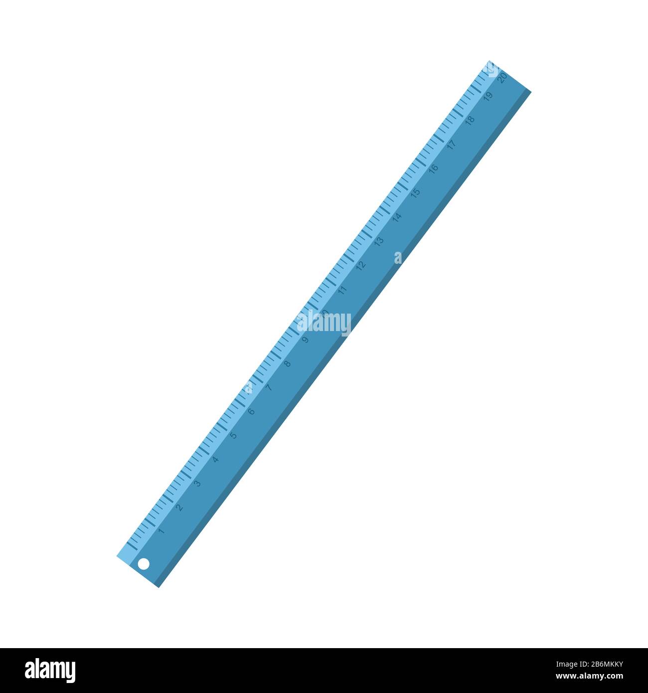 Cartoon blue stationery ruler . Vector illustration Stock Vector Image ...