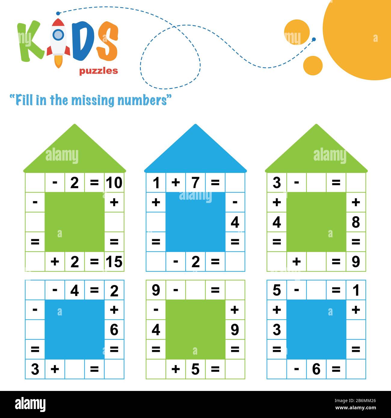 Fill in the missing numbers. Easy colorful math crossword puzzles for ...