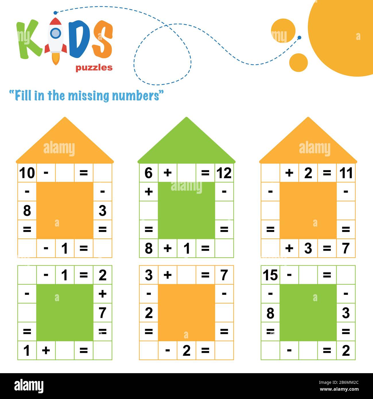 Fill in the missing numbers. Easy colorful math crossword puzzles for ...