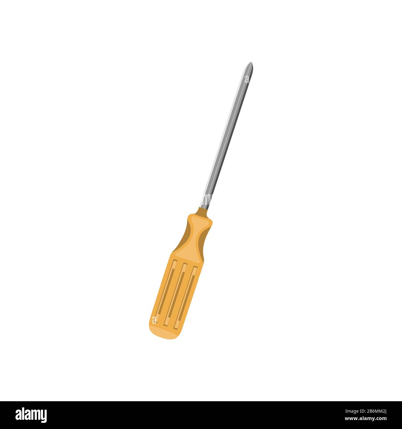 Cartoon yellow screwdriver tool . Vector illustration Stock Vector ...
