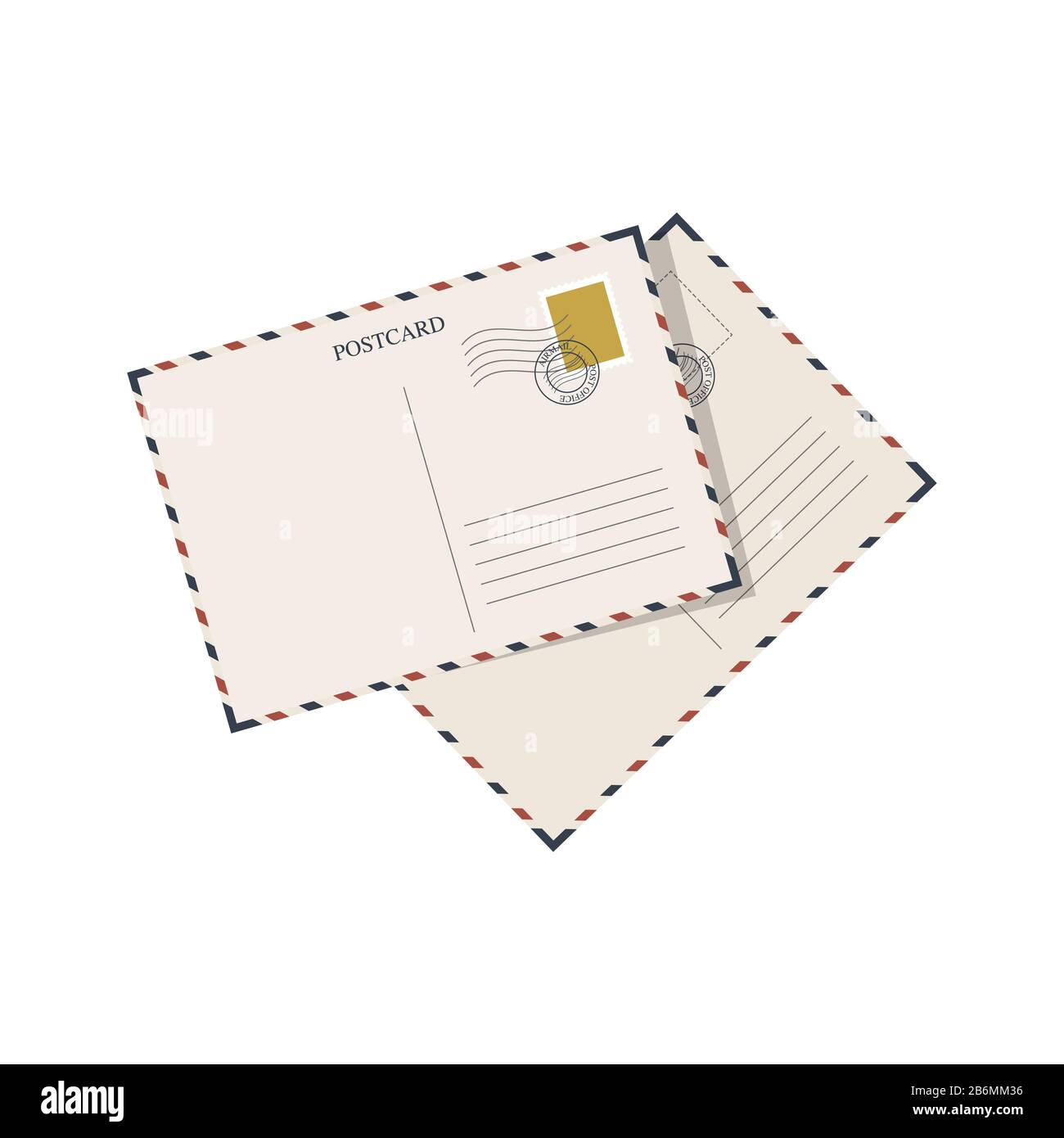 Cartoon vintage mail postcards . Vector illustration Stock Vector Image ...