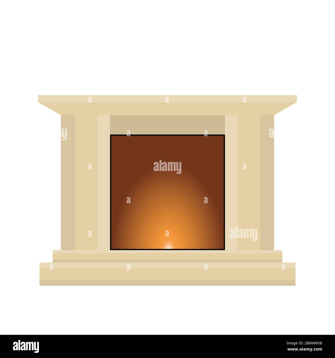 Cartoon living room fireplace . Vector illustration Stock Vector Image ...