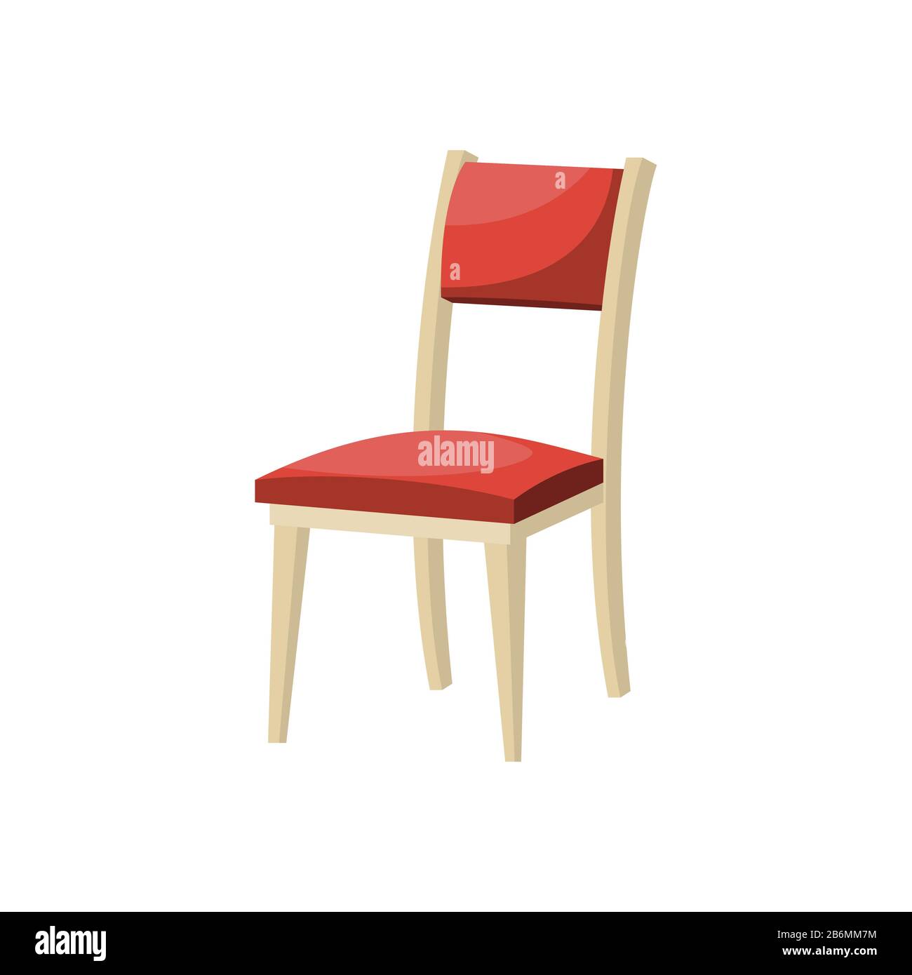 Cartoon red soft dining chair . Vector illustration Stock Vector Image ...